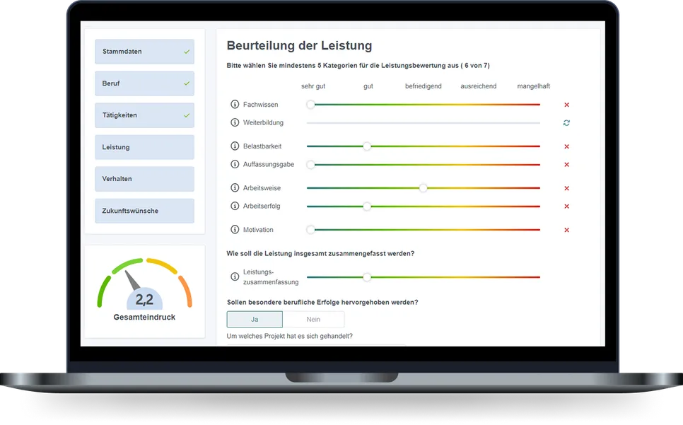 Zeugnisgenerator - verlingo Arbeitszeugnisgenerator
